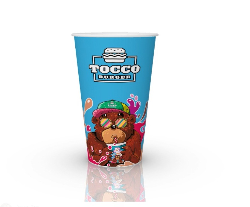 Copo Papel p/ Milk Shake 500 ml Sem Tampa - 640 unid - VENDA SOMENTE PARA FRANQUEADOS TOCCO