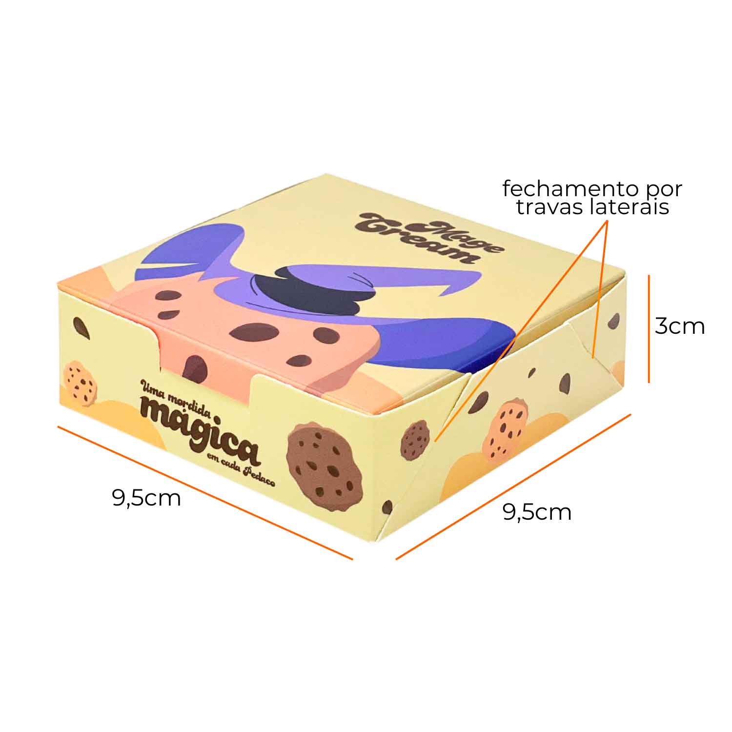 Embalagem para Cookie (9,5 x 9,5 x 3 cm) Personalizada